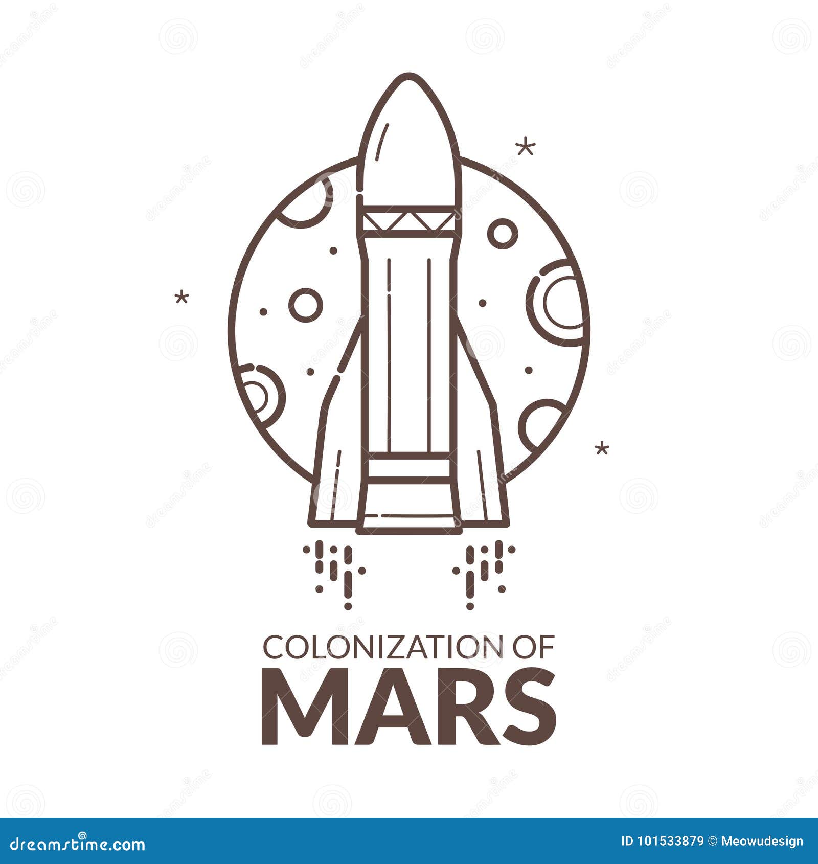 Colonization of Mars Vector Illustration Stock Vector - Illustration of ...