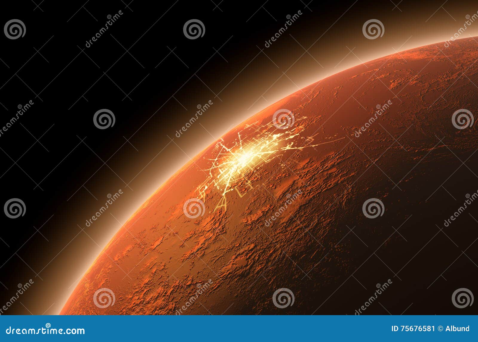 Colonization of Mars stock illustration. Illustration of atmosphere ...