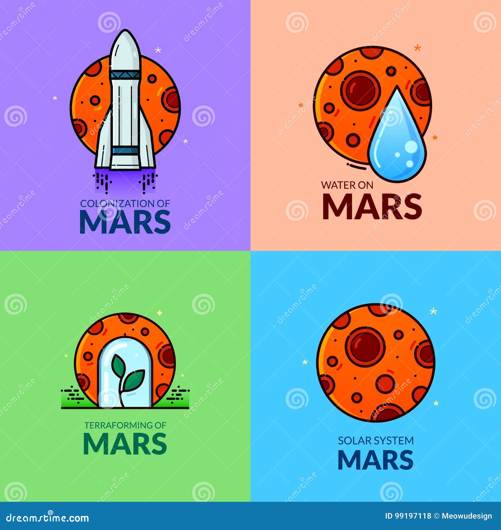 Planet Mars , Vector Illustration Stock Vector - Illustration of human ...