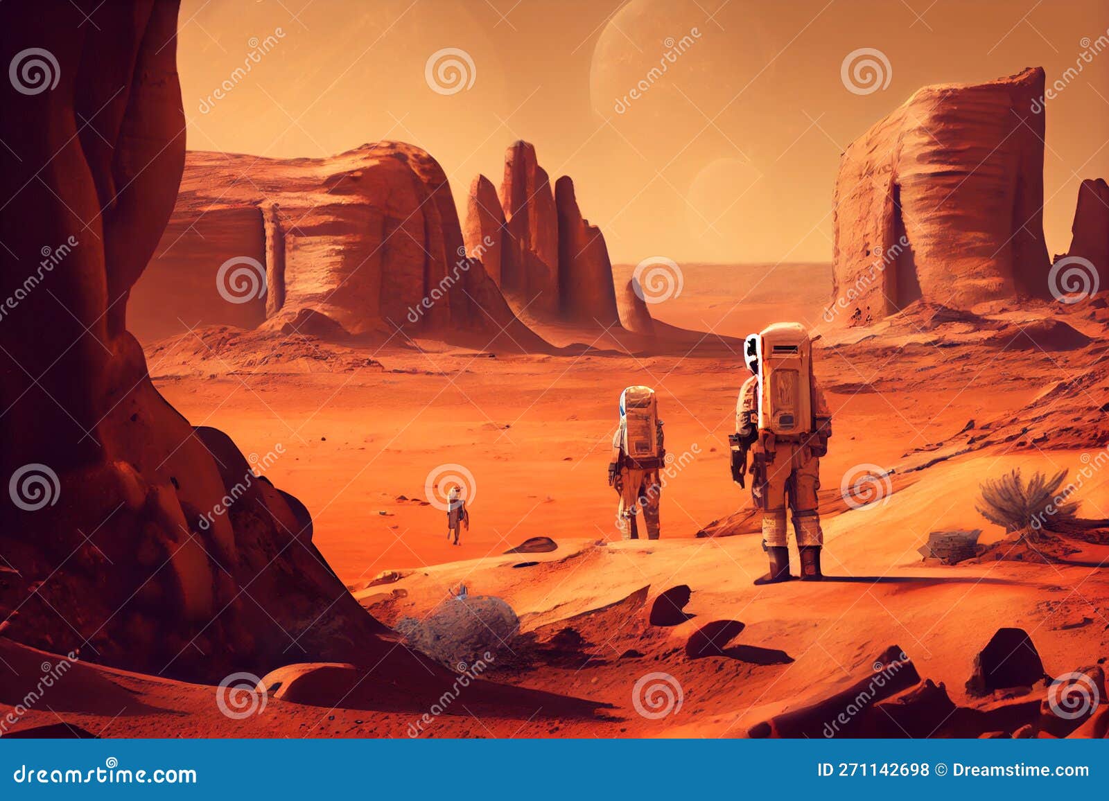 Colonization of Mars by People. AI Generated Stock Photo - Image of ...