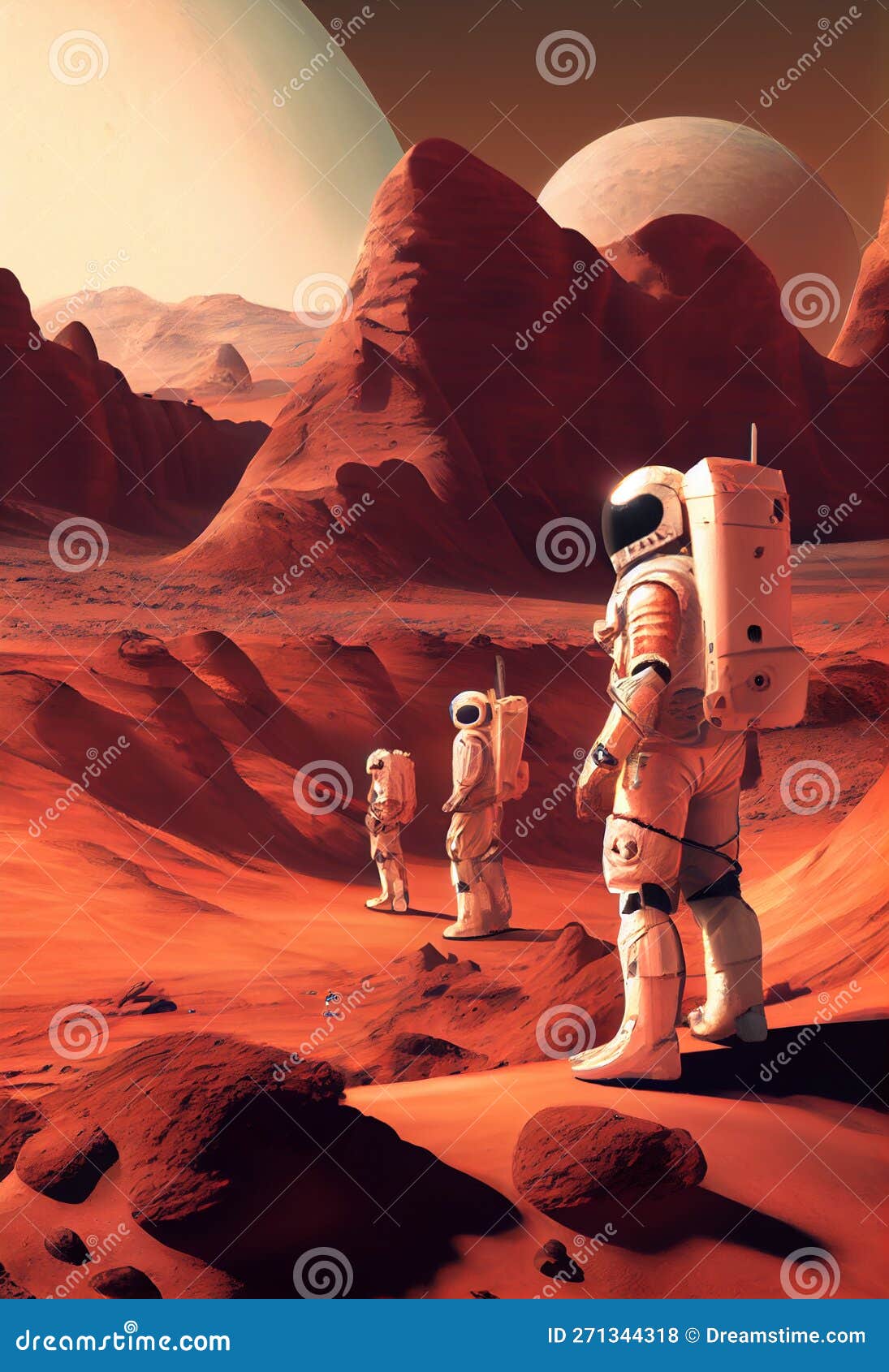Colonization of Mars by People. AI Generated Stock Illustration ...