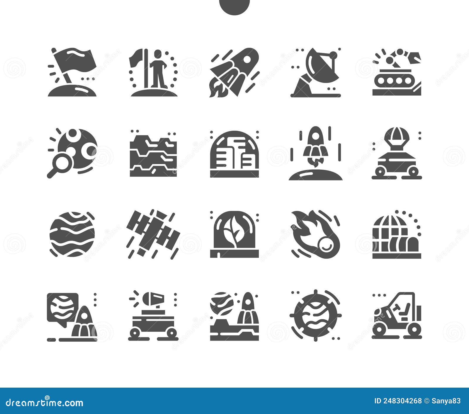 Colonization. Place of Settlement. Space Rocket. Stock Vector ...