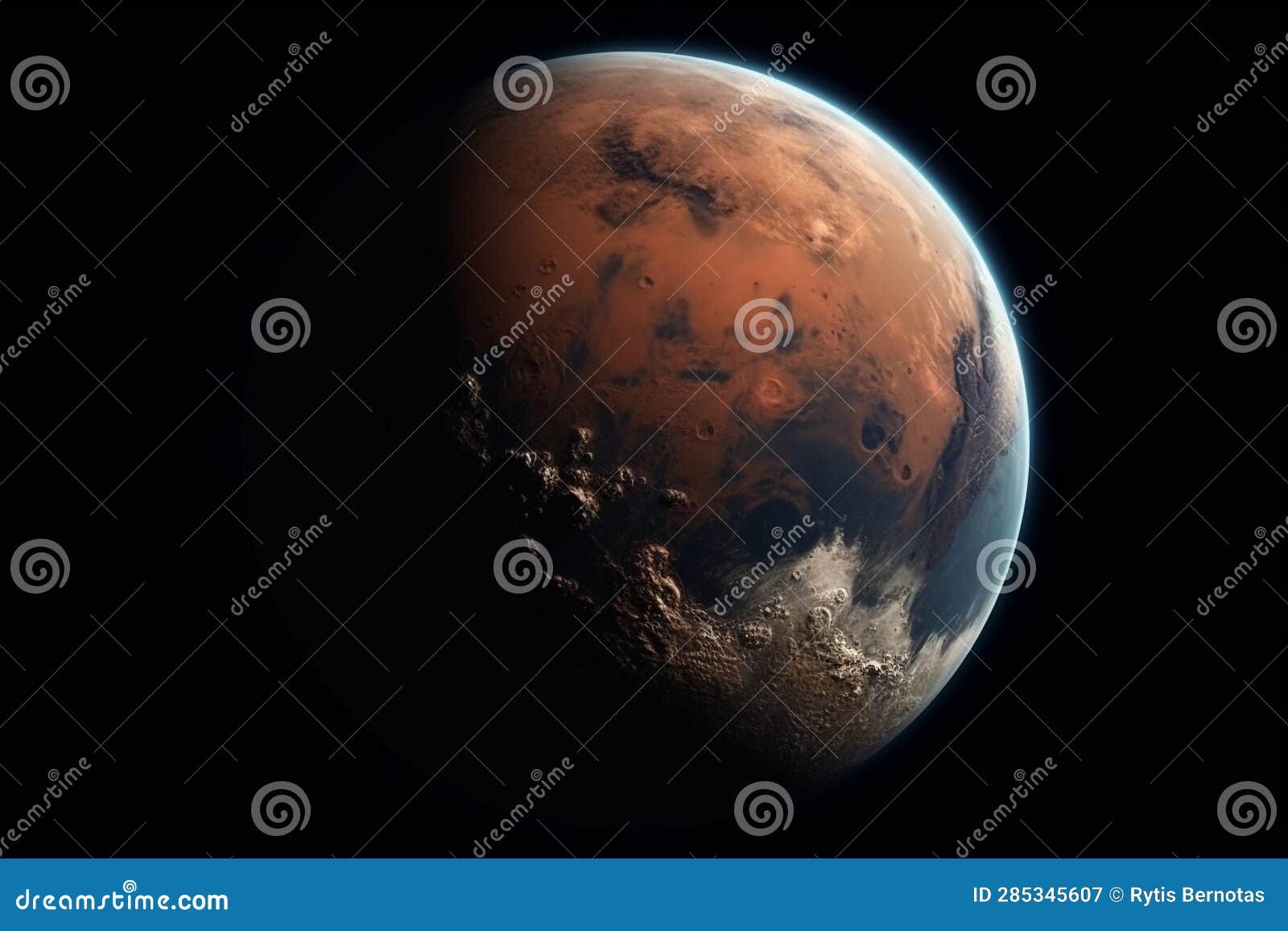Colonization Planet Mars Concept. Generative AI Stock Illustration ...
