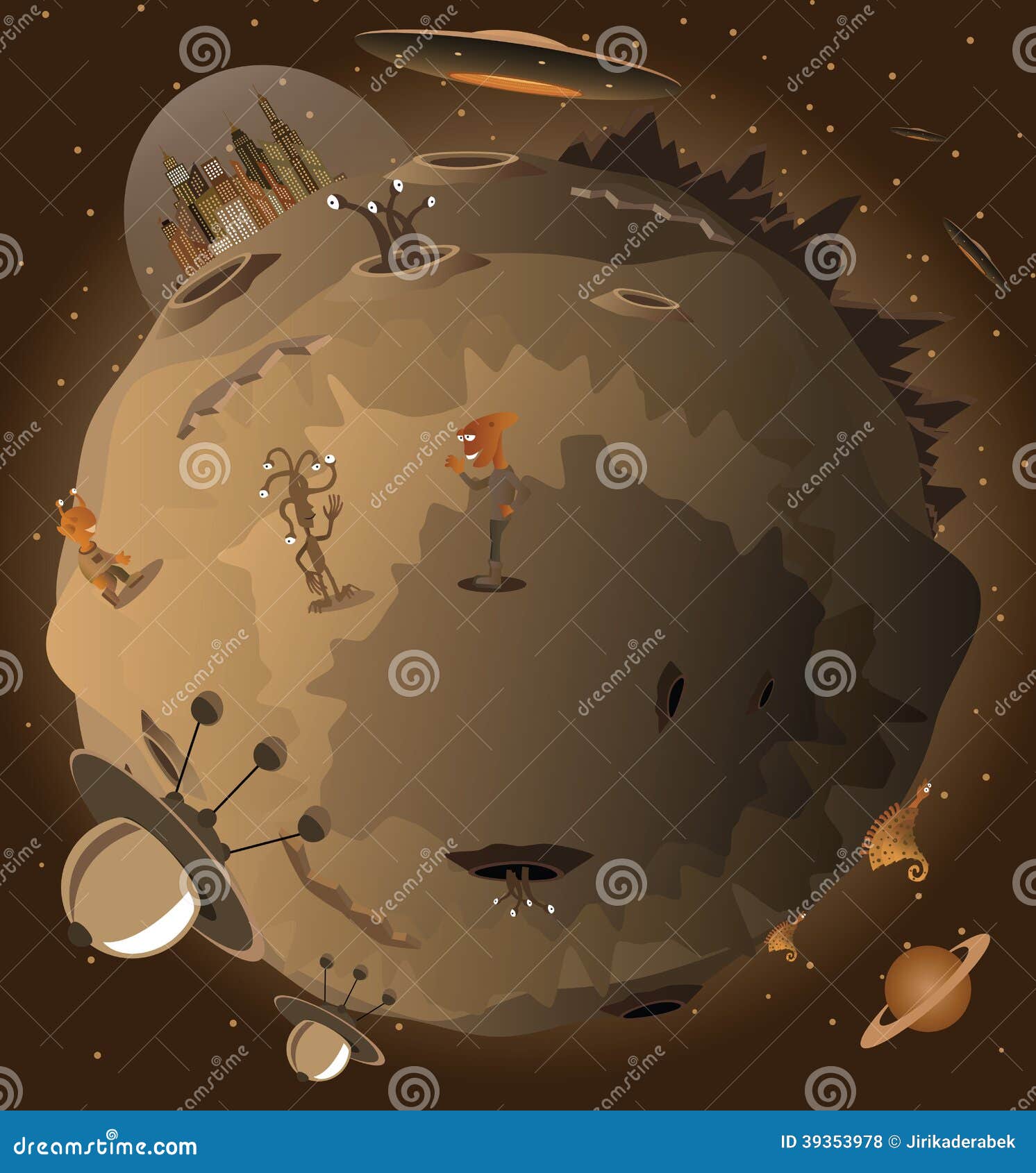 Colonization of the planet stock vector. Illustration of brown - 39353978