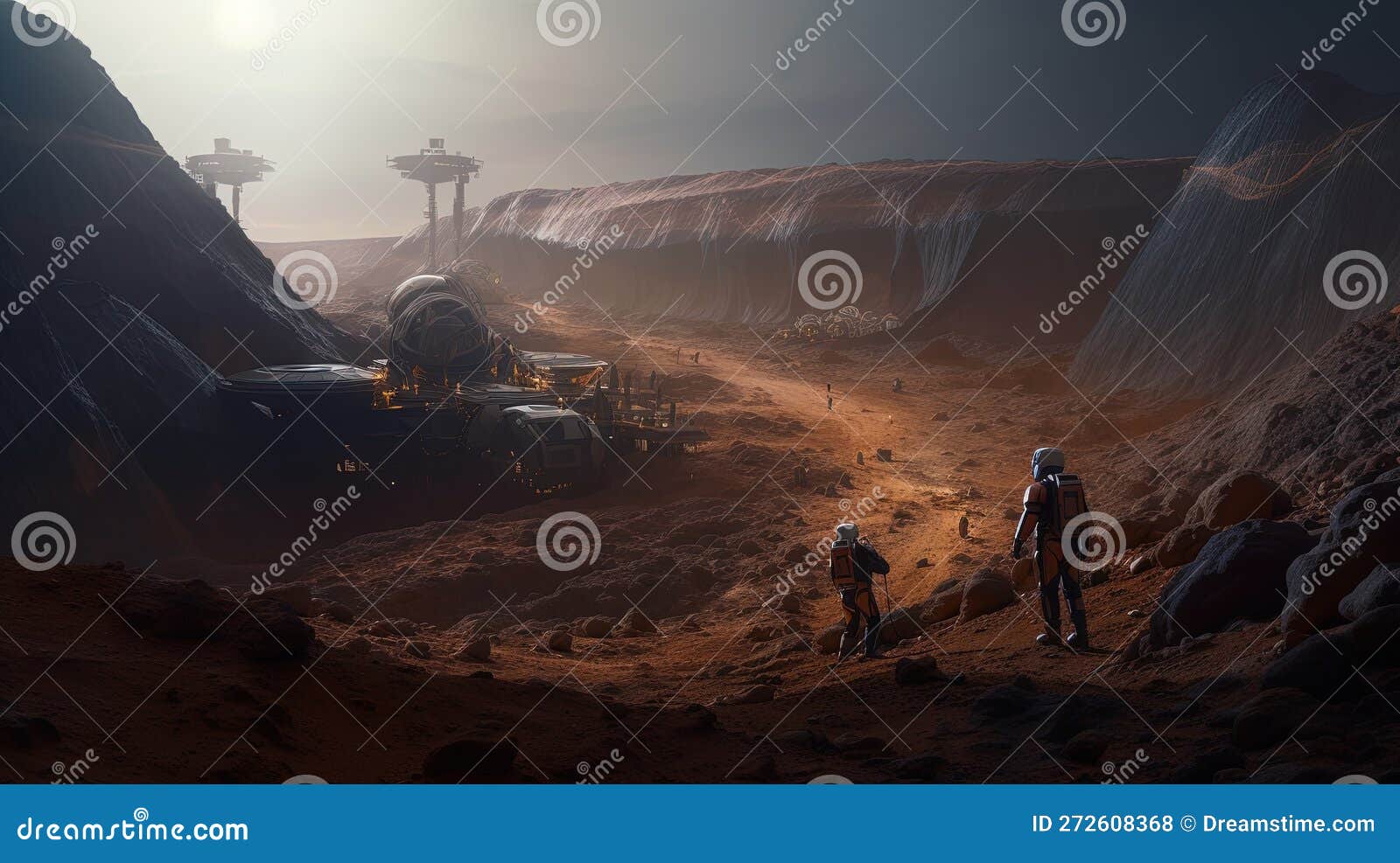 Colonize Mars Poster Cartoon Vector | CartoonDealer.com #133445833