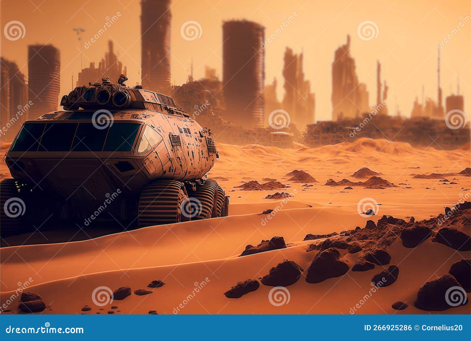 Colonizing Mars Illustration Stock Illustration - Illustration of mars ...