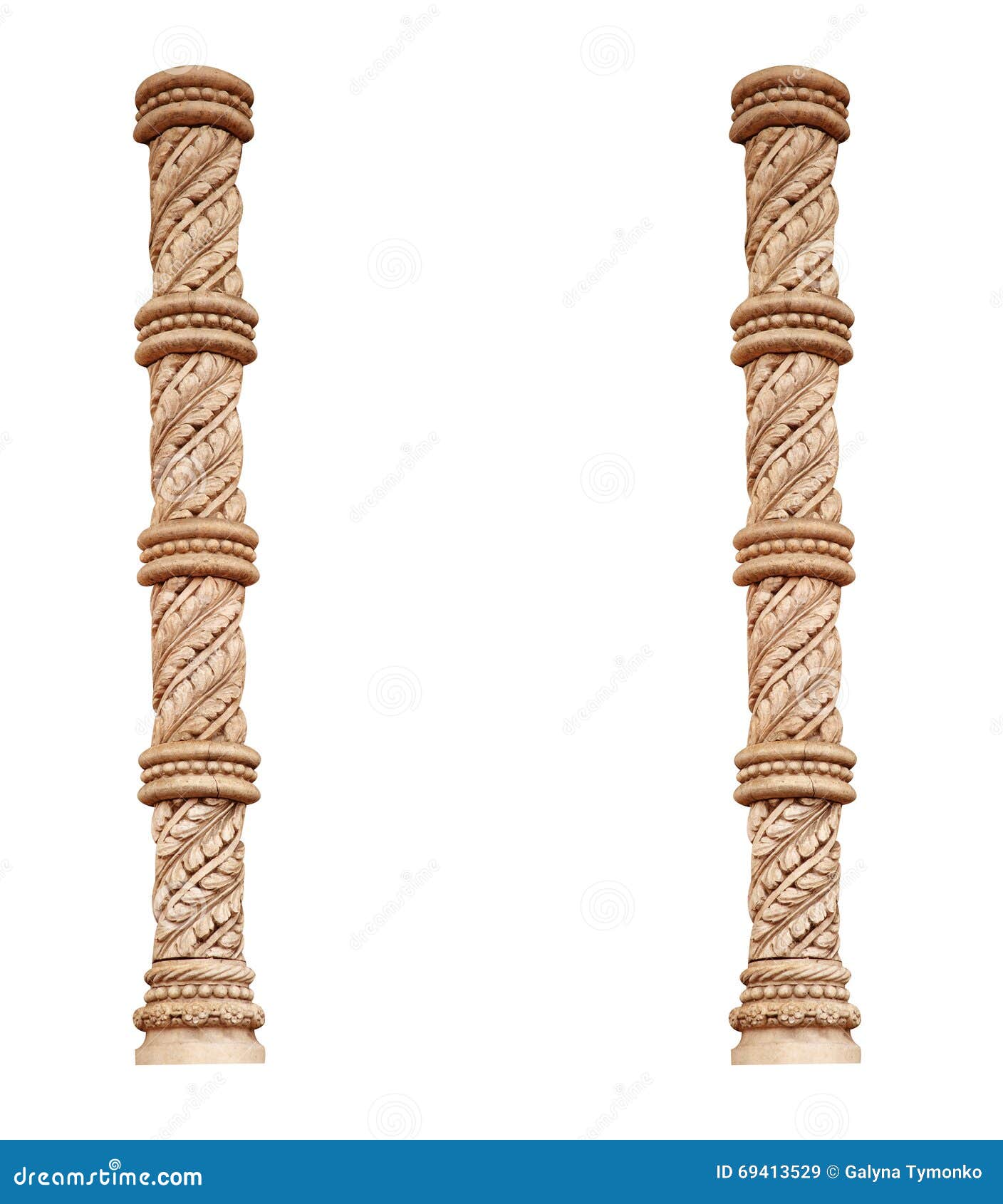 Colonna Classica Greca Due Isolata Su Fondo Bianco Immagine Stock ...