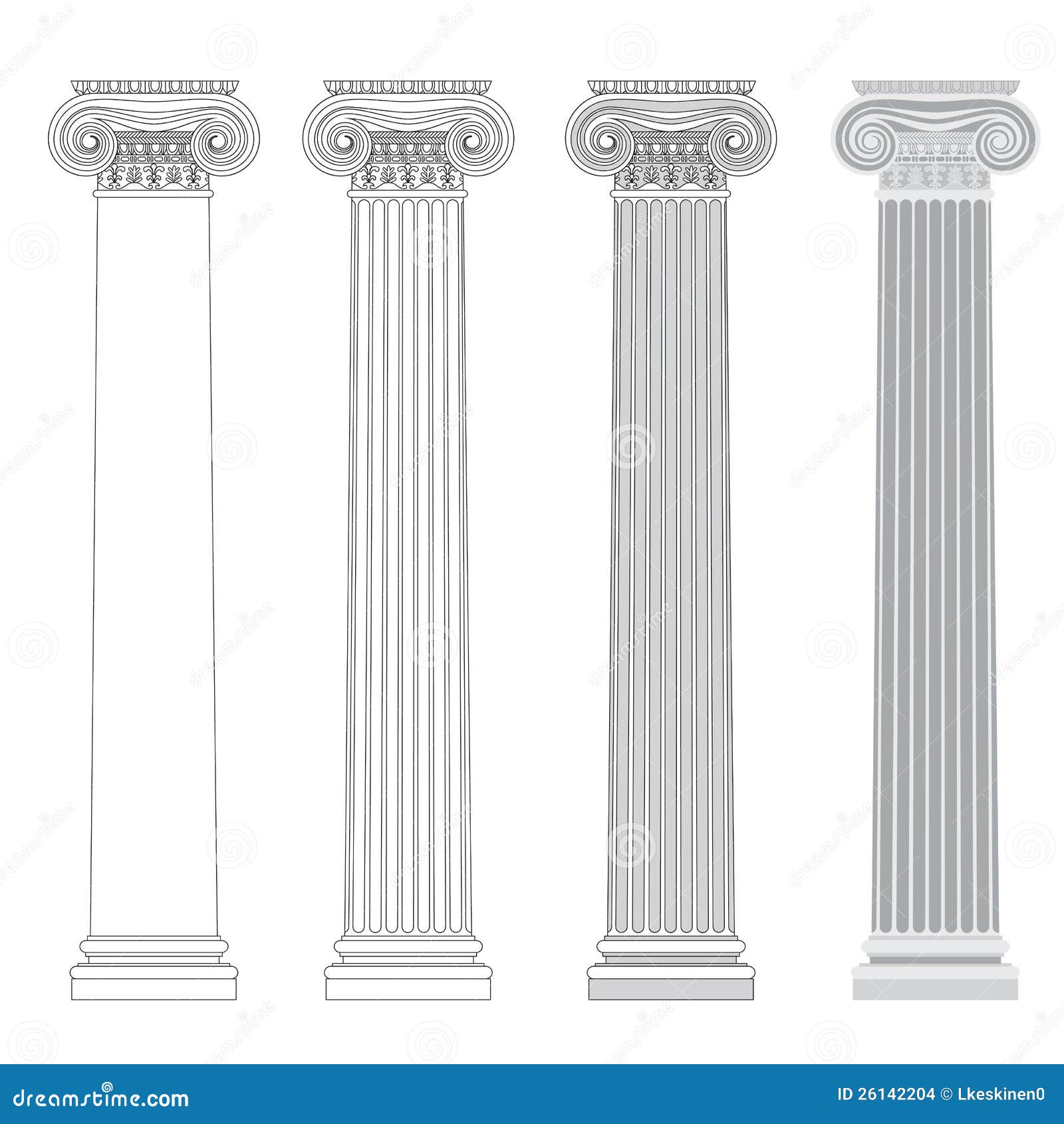 Colonna ionica illustrazione vettoriale. Illustrazione di colosseo ...