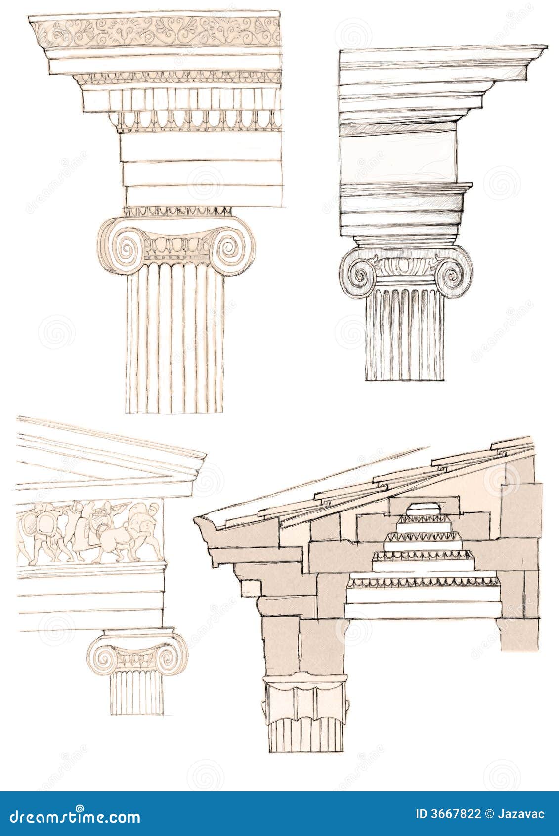 Colonna ionica illustrazione di stock. Illustrazione di capitale - 3667822