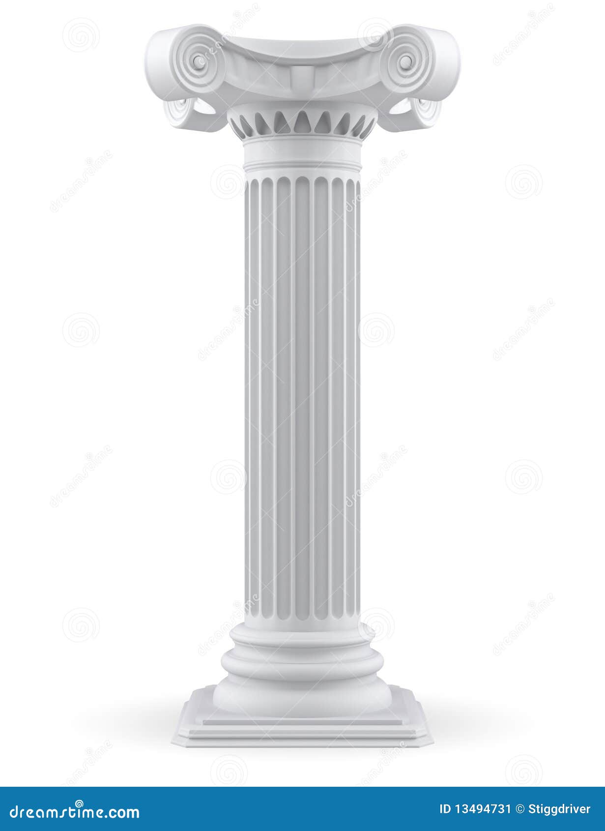 Colonna Ionica (3d Rendono) Illustrazione di Stock - Illustrazione di ...