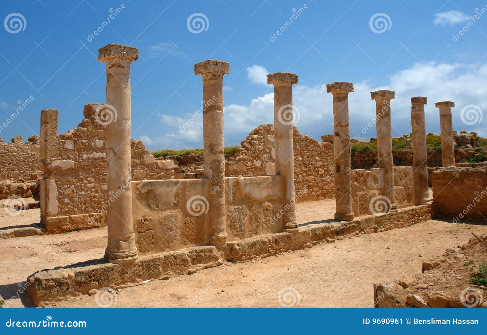 Colonna in Paphos, Isola Della Cipro Immagine Stock - Immagine di ...