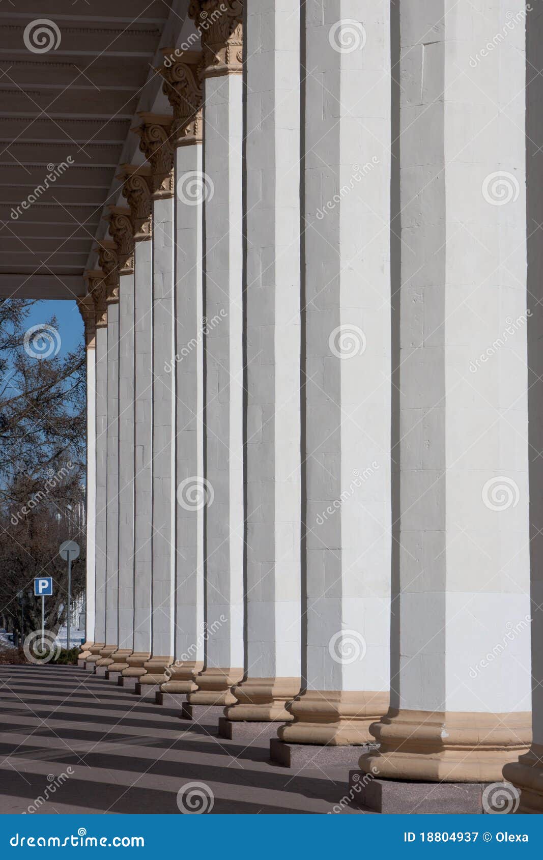 Colonnade stock image. Image of classic, panoramic, square - 18804937