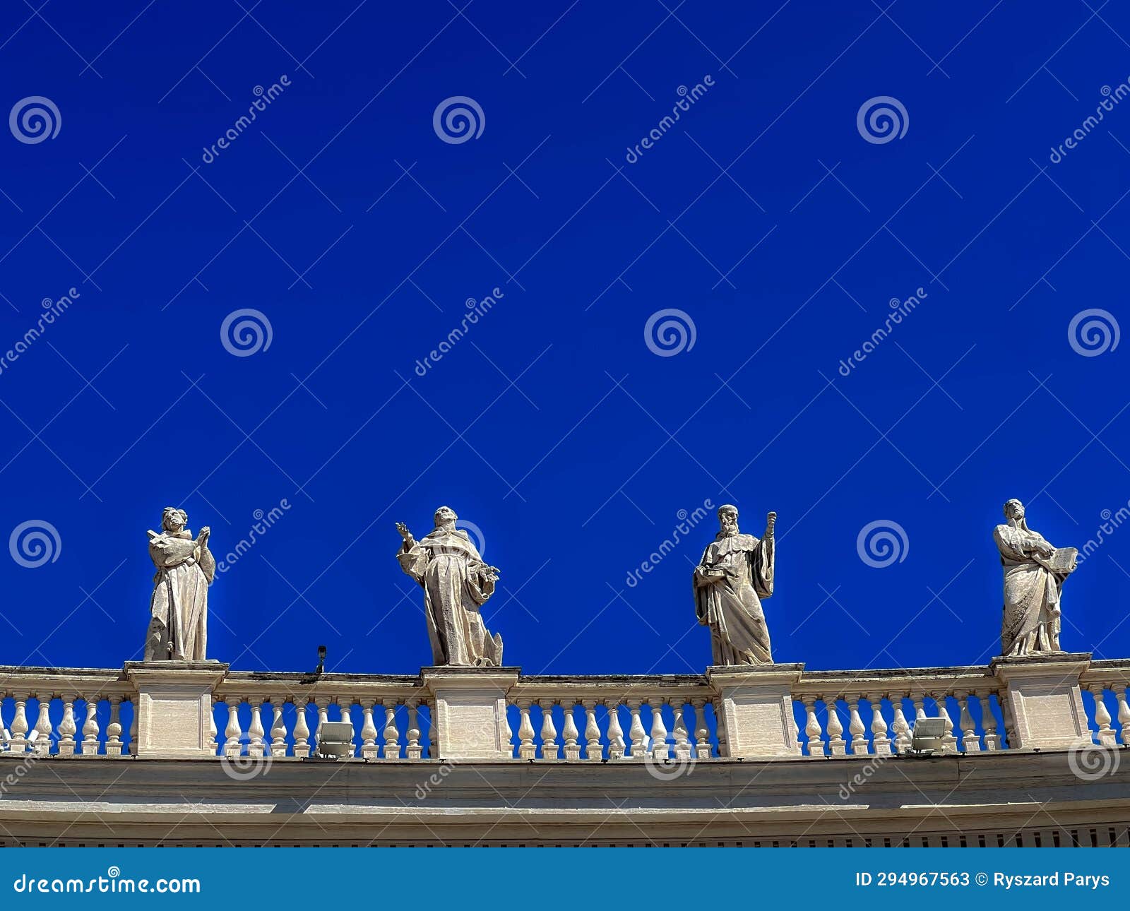 Colonnade of the Basilica of Saint Peter Seen in Perspective from Below ...