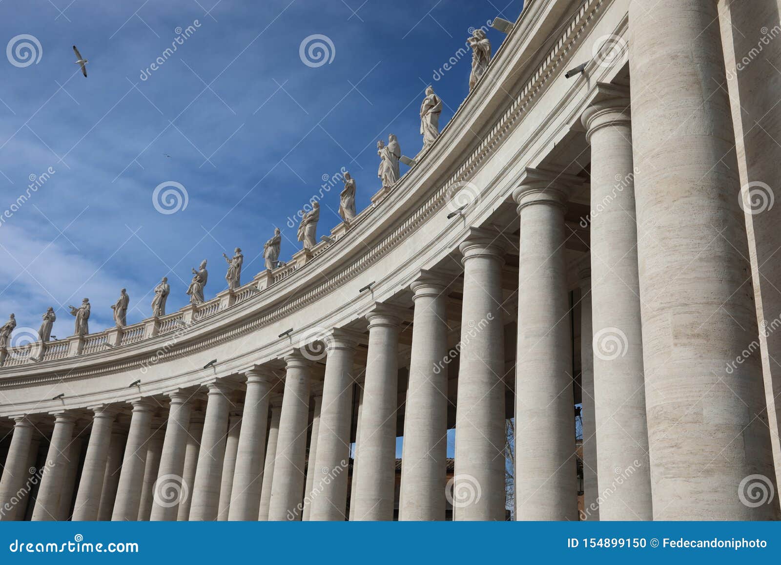 Colonnade of Bernini Architect in Saint Peter Square in Vatican Stock ...