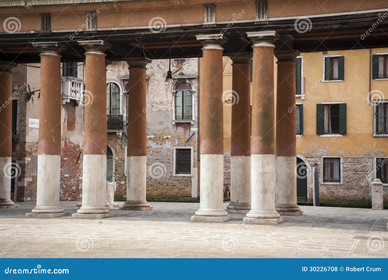Colonnade and Buildings, Venice Stock Photo - Image of tourism ...