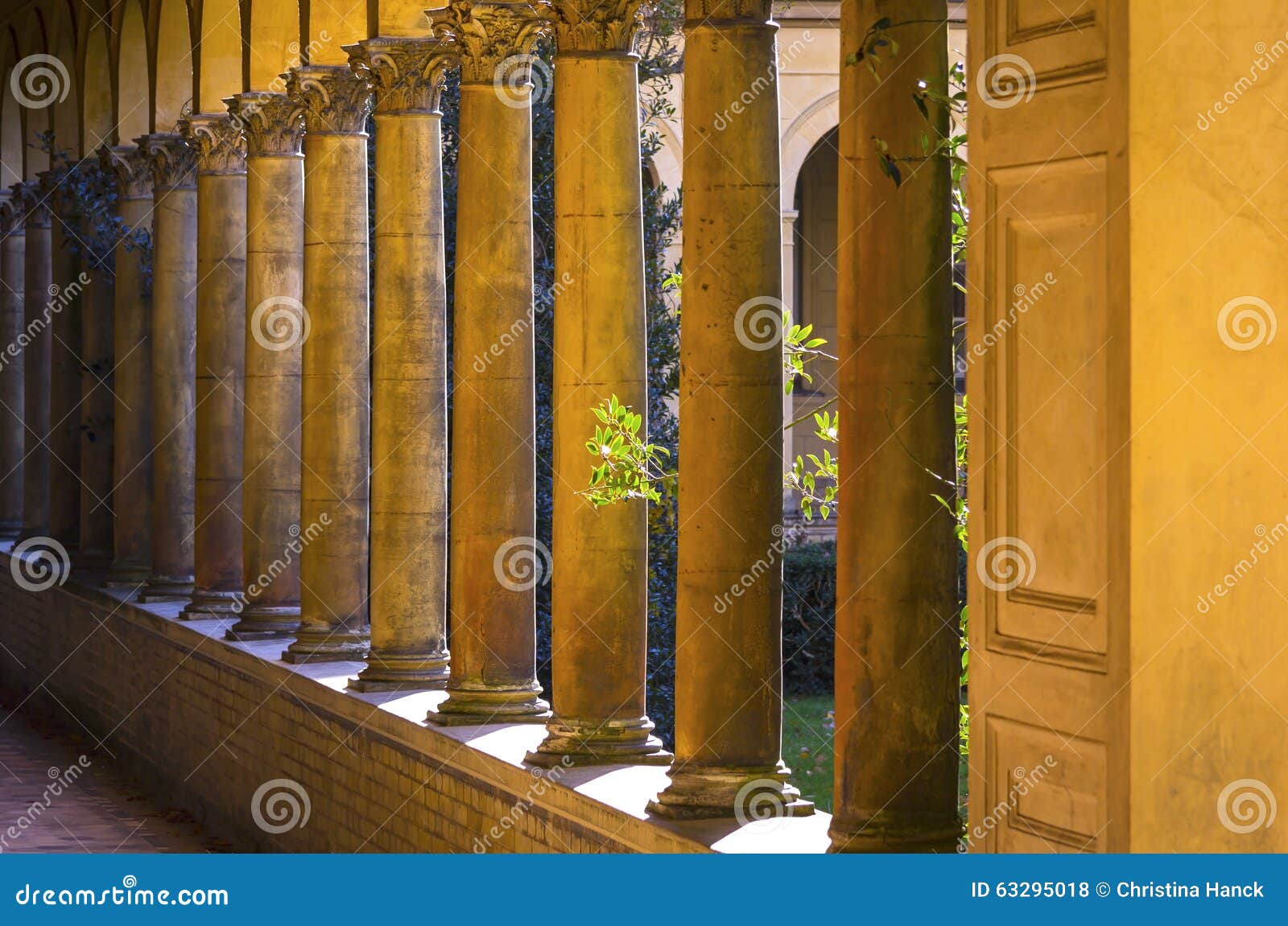 Colonnade with Columns in a Row Stock Photo - Image of monolithic ...