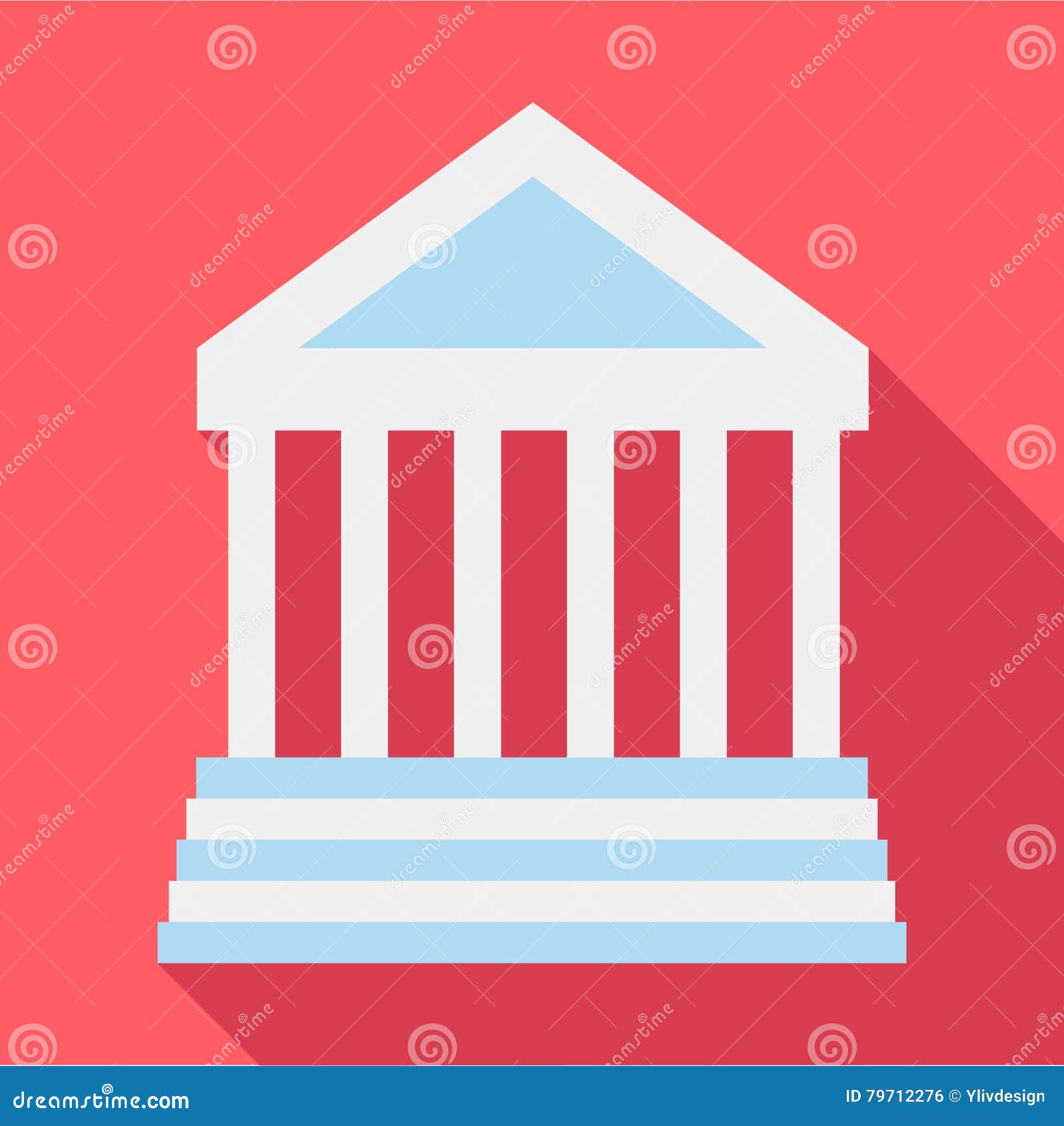 Colonnade icon, flat style stock vector. Illustration of ornate - 79712276