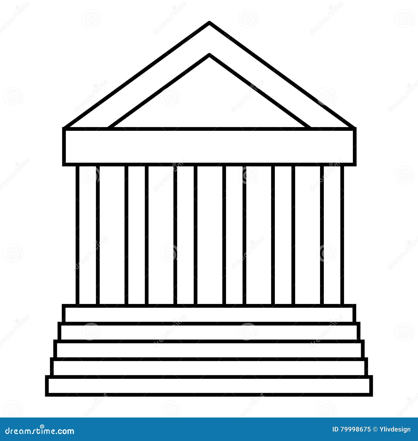 Colonnade Icon, Outline Style Stock Vector - Illustration of icon ...