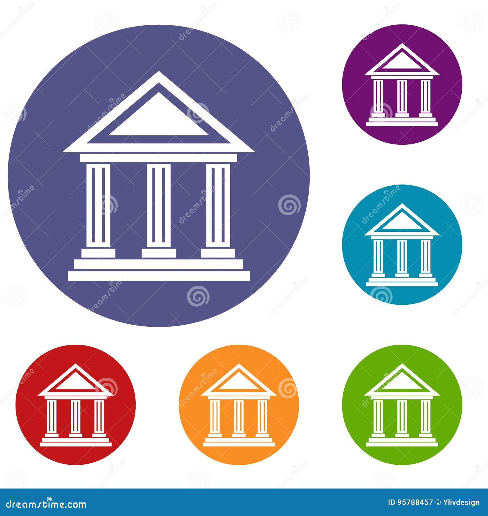 Colonnade icons set stock vector. Illustration of blog - 95788457