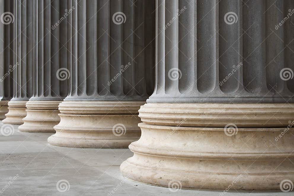 Colonnade of Ionic Order Columns, Close Up Stock Image - Image of ...