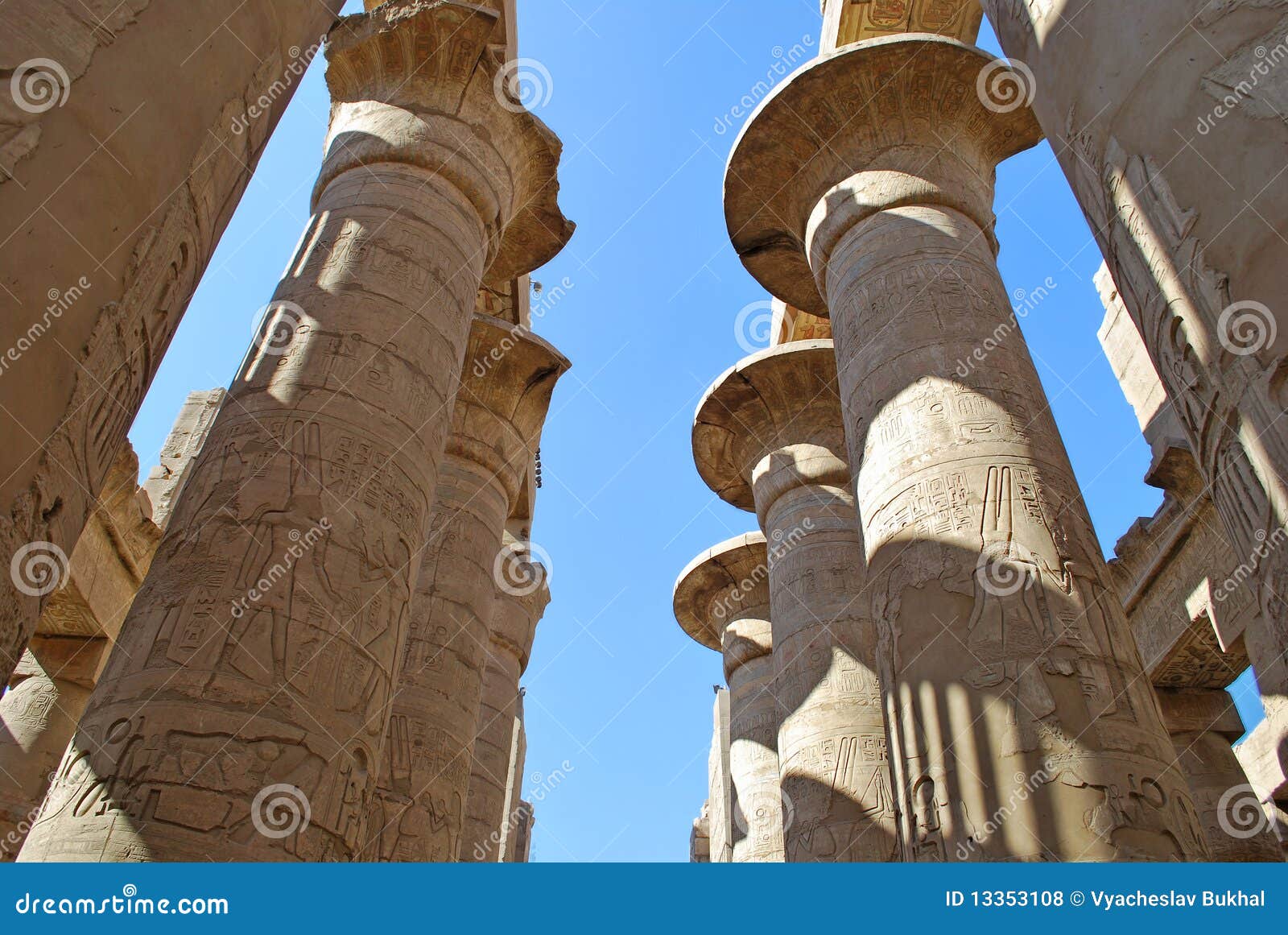 Colonnade of the Karnak Temple in Luxor, Egypt Stock Photo - Image of ...