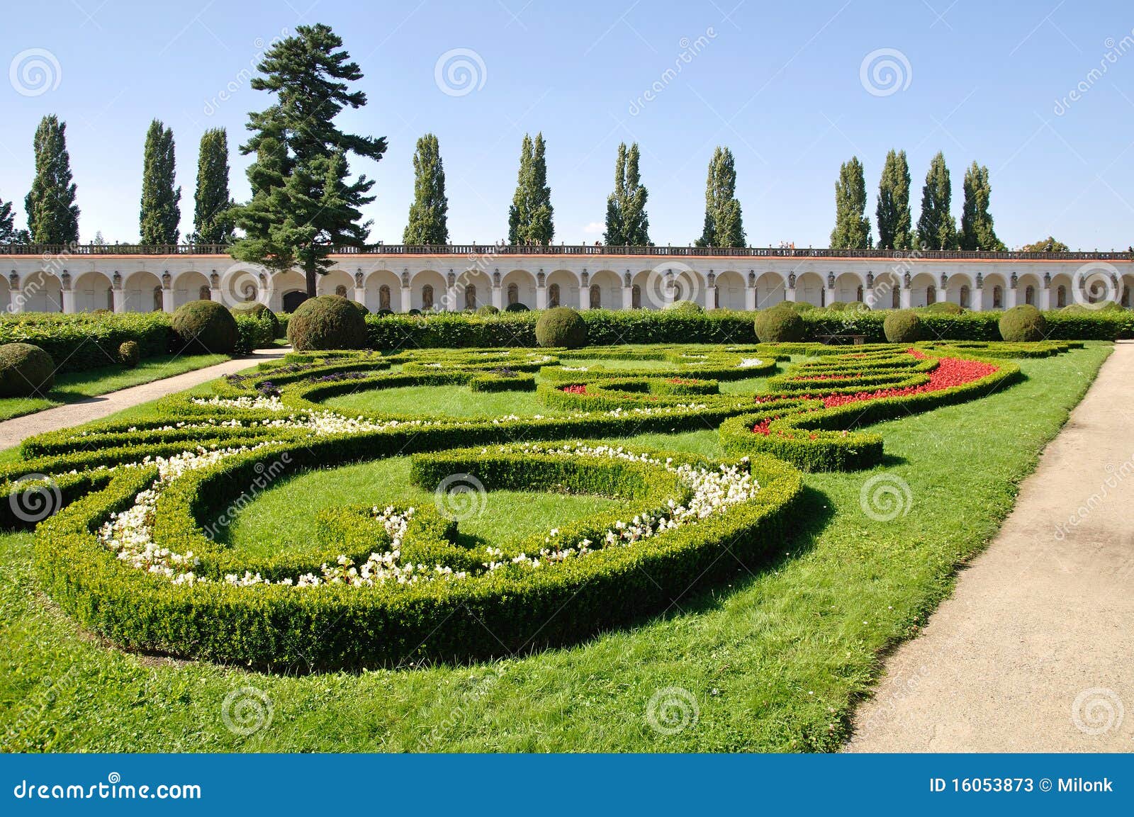 Colonnade in Kromeriz Flower Garden Stock Image - Image of historical ...