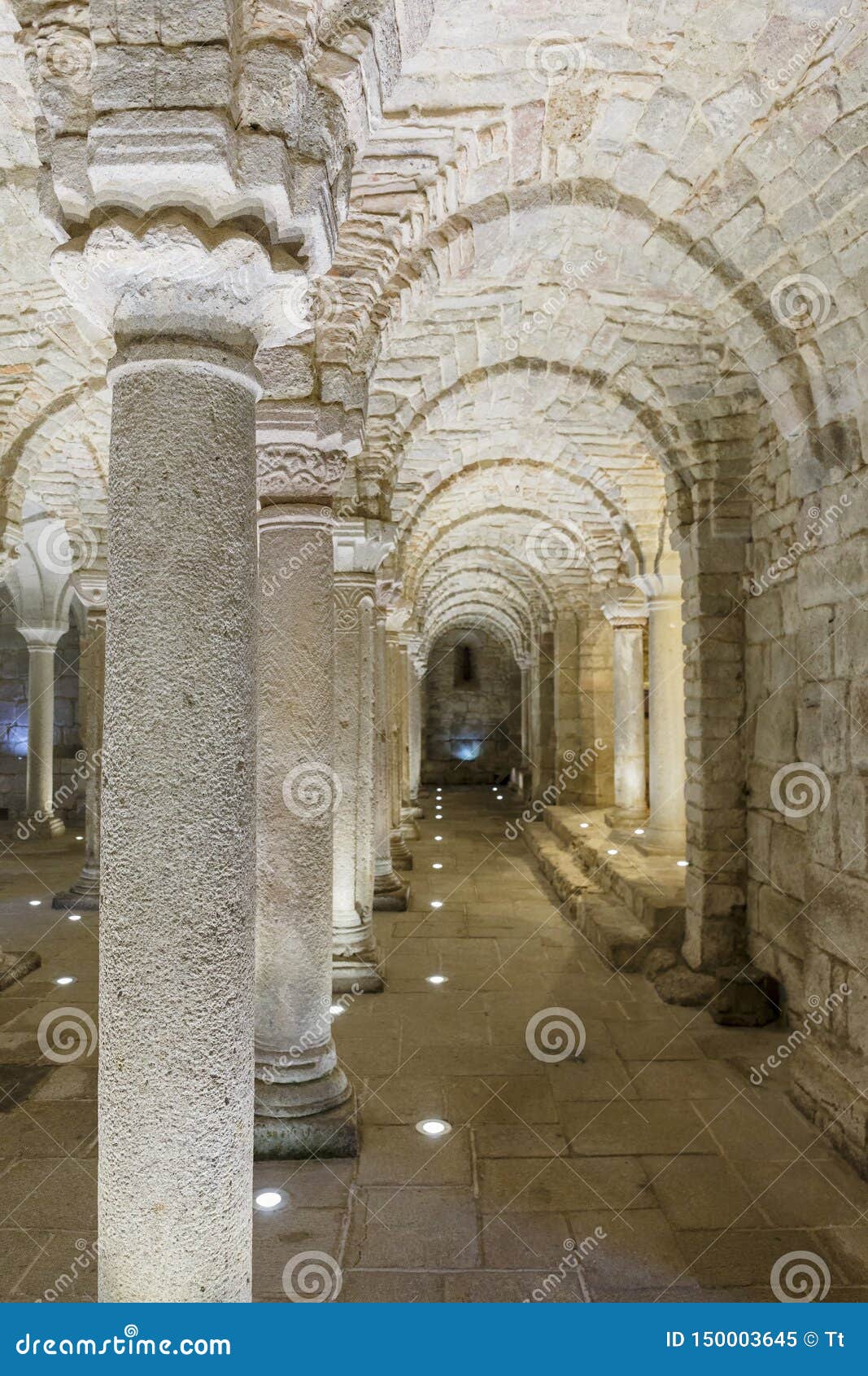 Colonnade in an Old Underground Crypt Stock Image - Image of famous ...