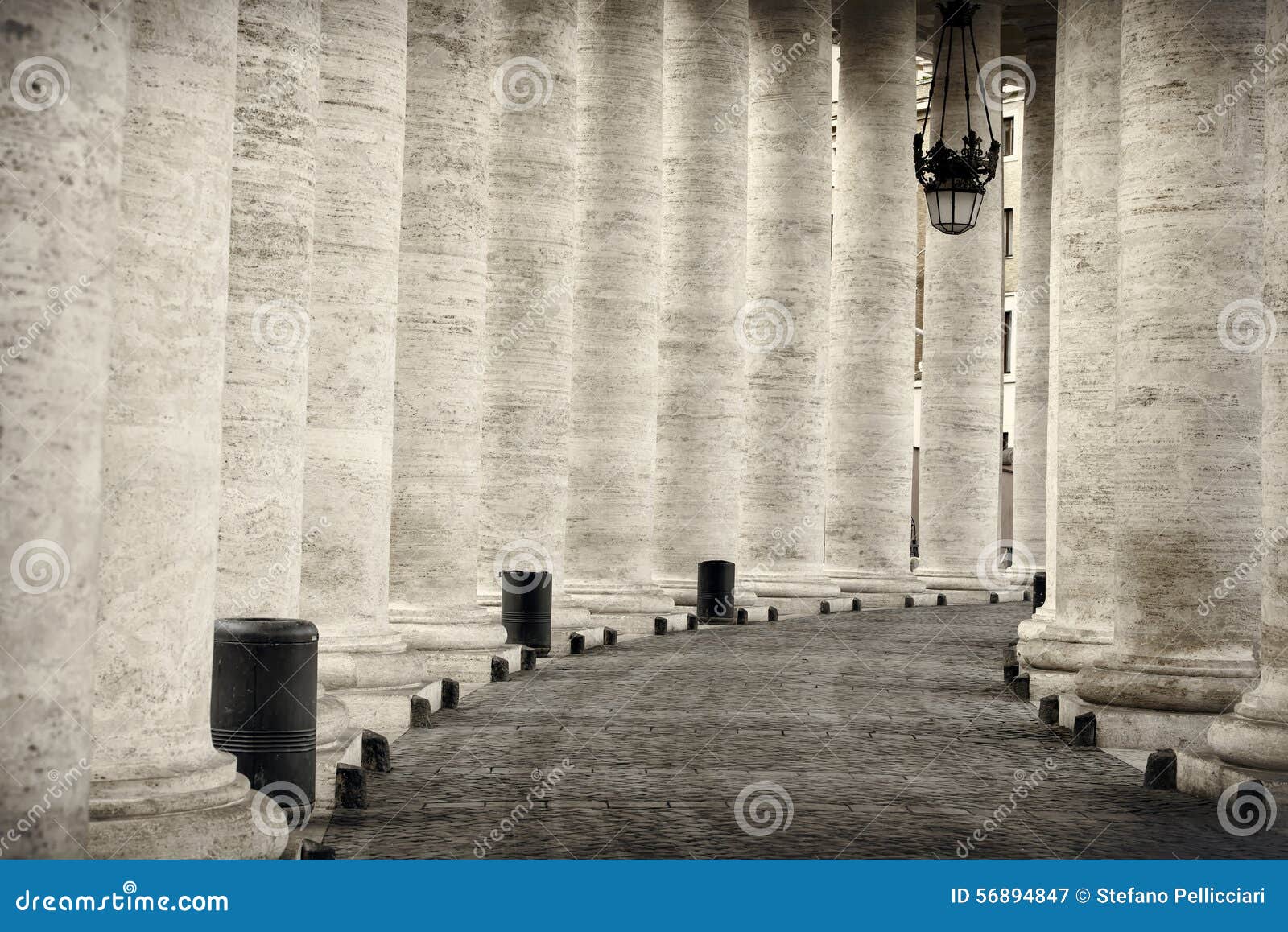 Colonnade in Rome stock image. Image of architecture - 56894847