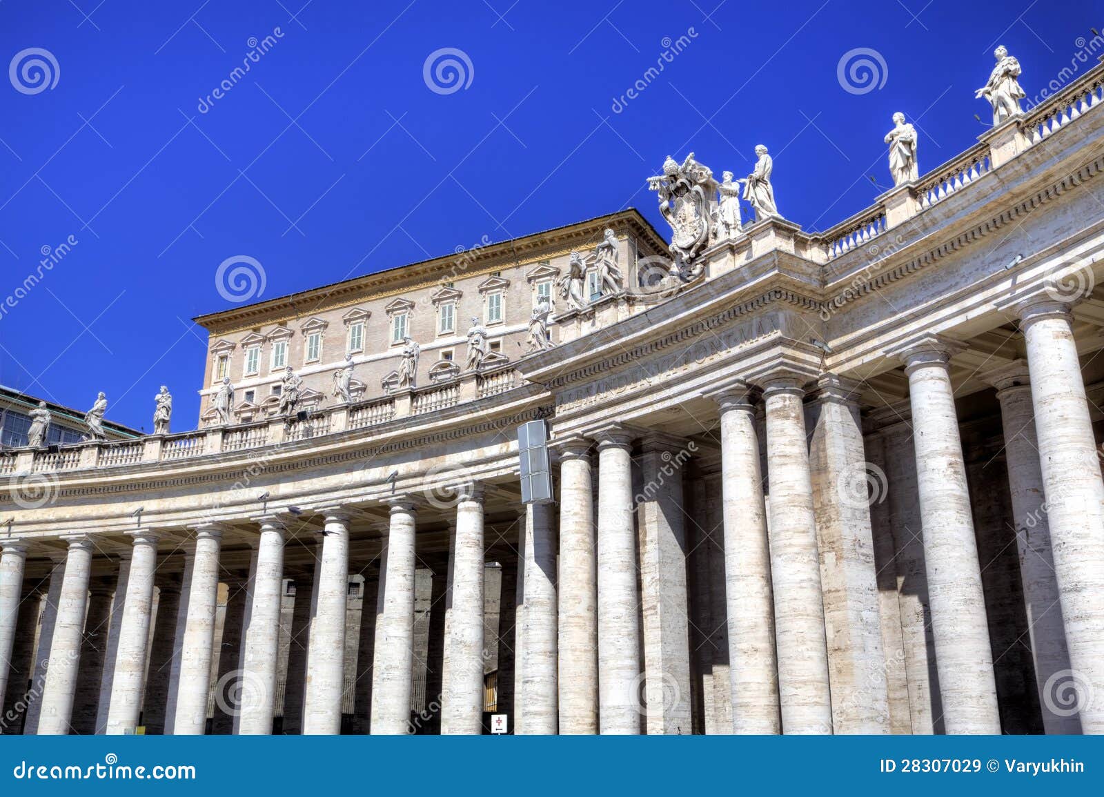 Colonnade of Saint Peters Basilica Stock Image - Image of church ...