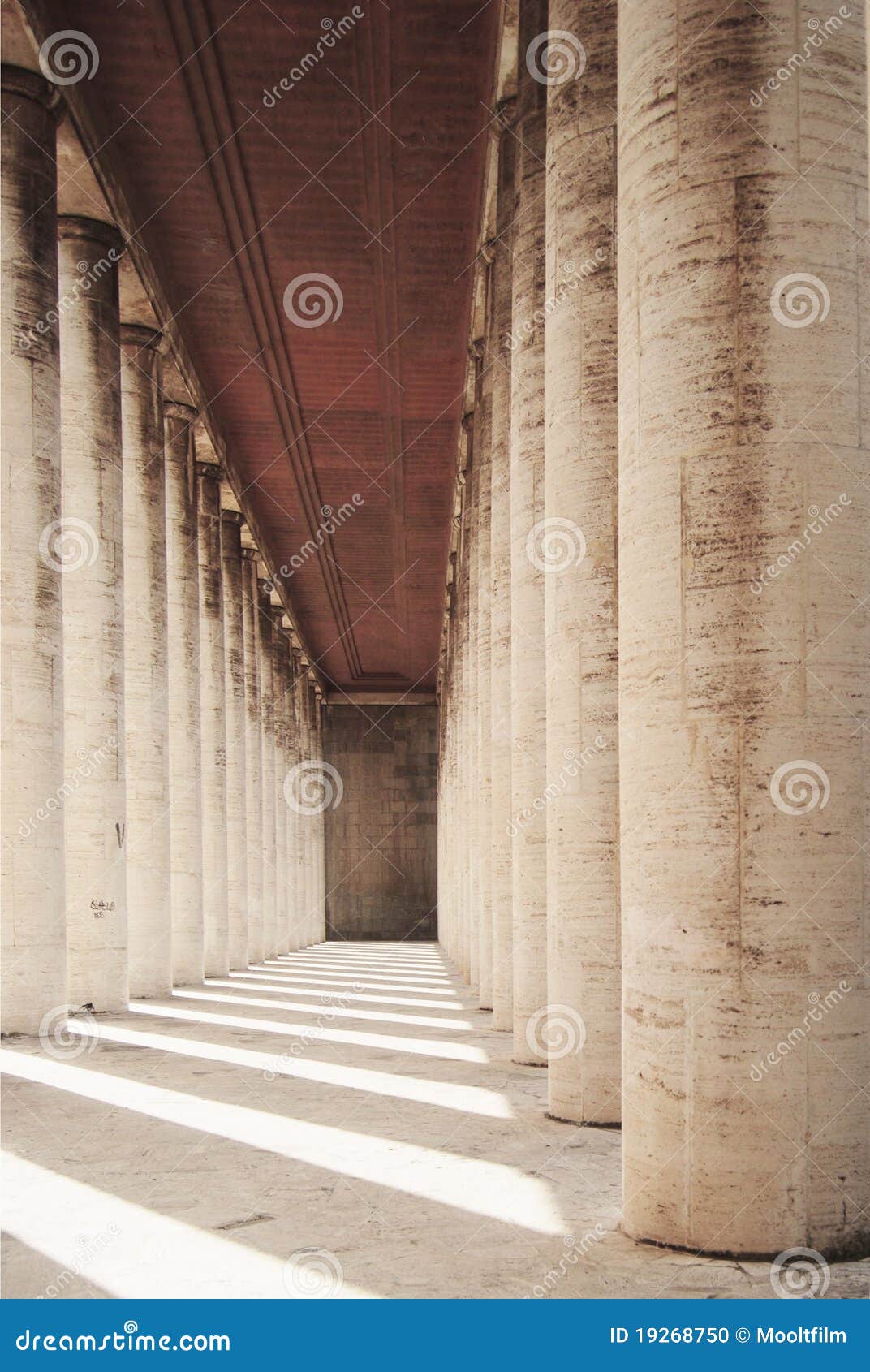 Colonnade with Shadows and Light Stock Photo - Image of high, light ...