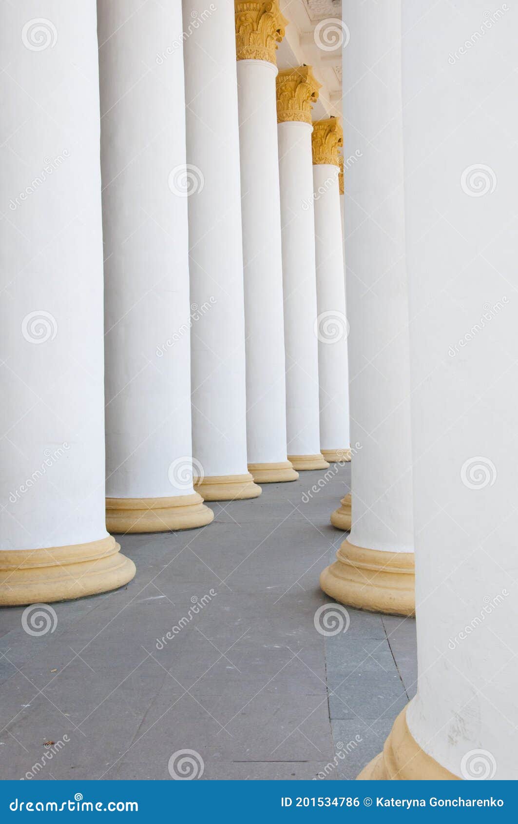 Fluted Stone Columns With Light Shining On Them Stock Photo ...