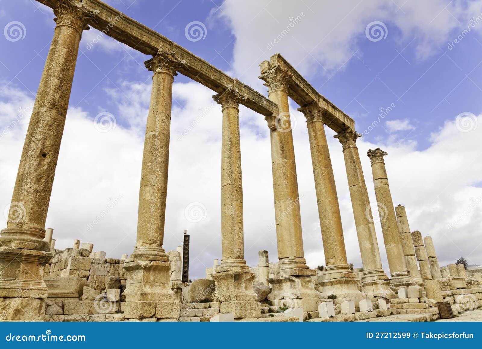 Colonnaded street stock image. Image of architecture - 27212599