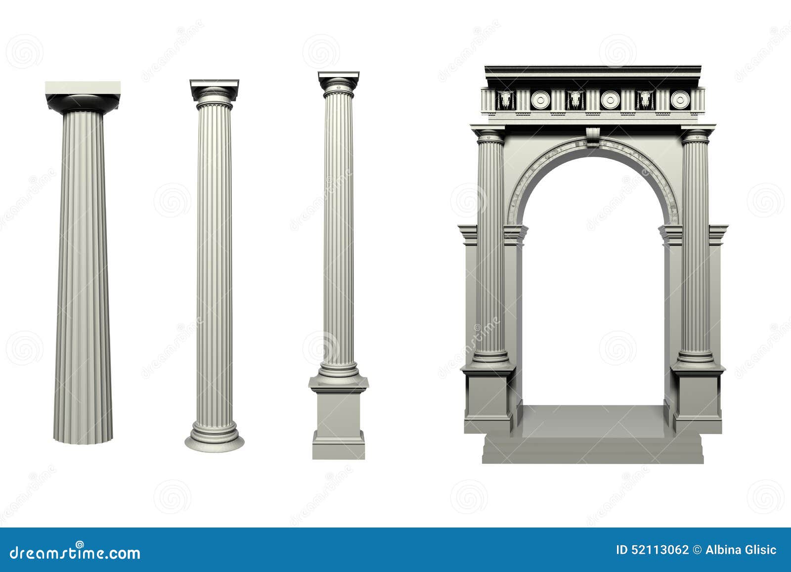 Colonne Grecque Dorique De Style Illustration Stock - Illustration du ...