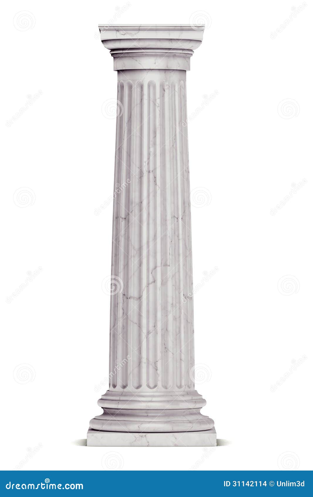Colonne Grecque Simple D'isolement Sur Le Blanc Illustration Stock ...