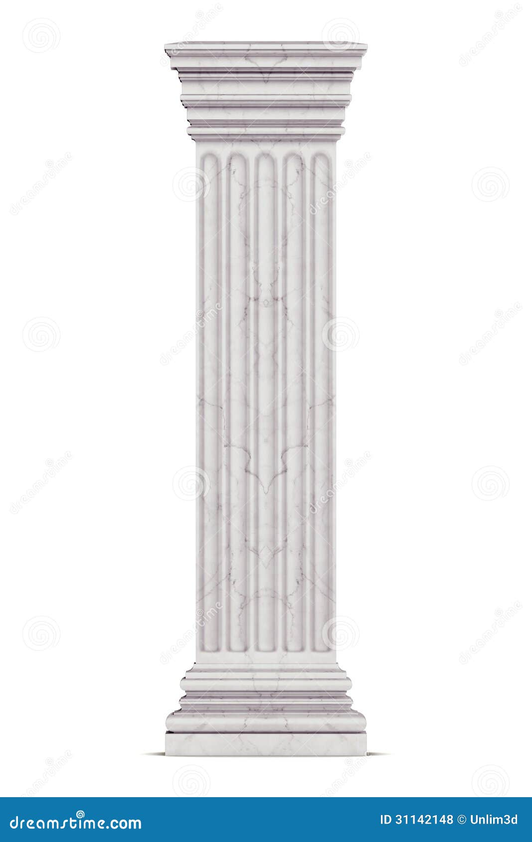 Colonne Grecque Simple D'isolement Sur Le Blanc Photo stock - Image du ...