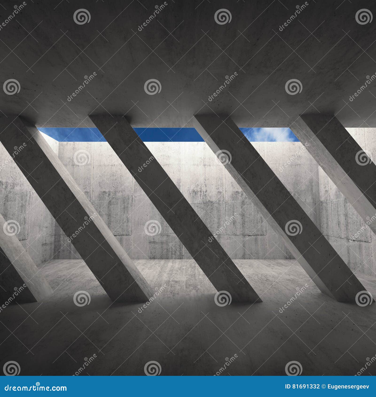 Colonne Interne 3d E Diagonali Concrete Illustrazione di Stock ...