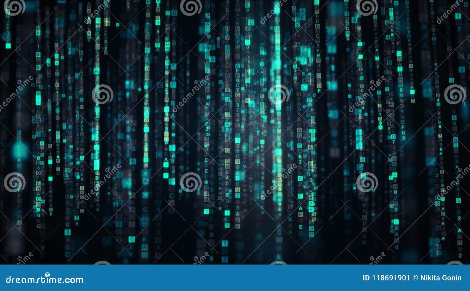 Colonnes Des Symboles Numériques De Code De Programme De SORTILÈGE Bleu ...