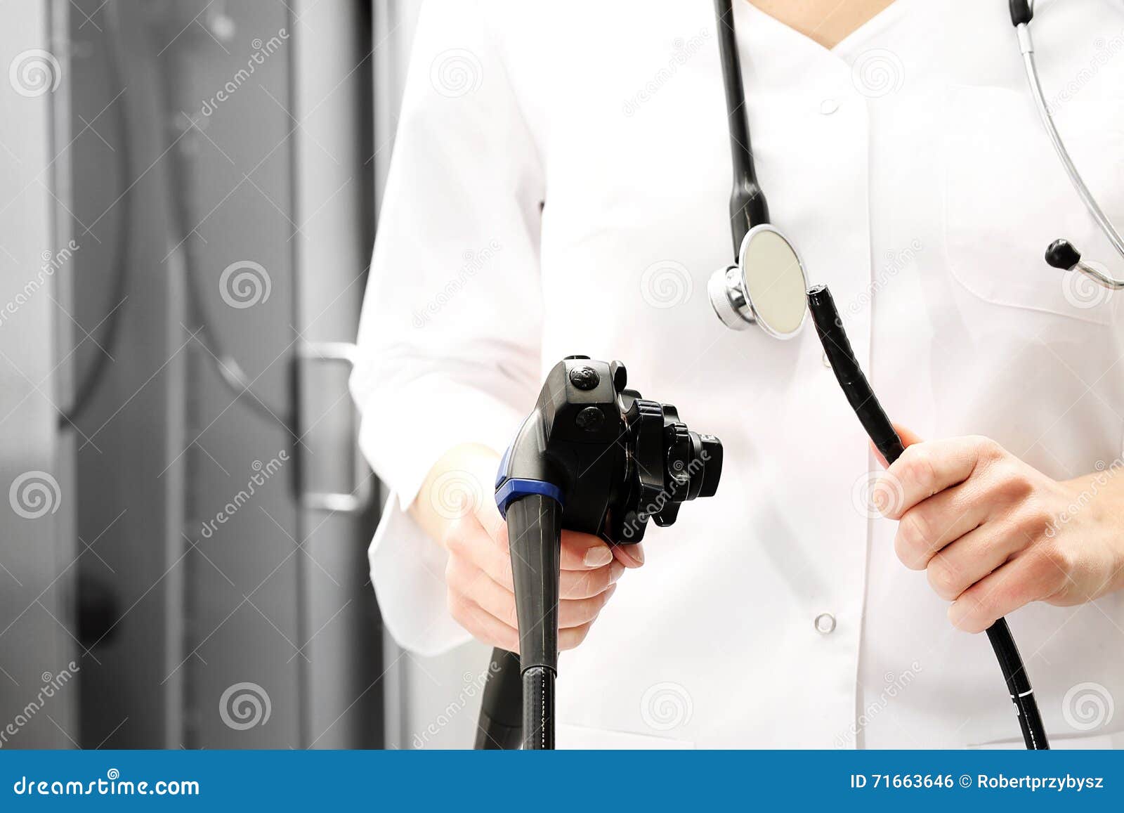 Colonoscope, gastroscope. stock photo. Image of doctor - 71663646