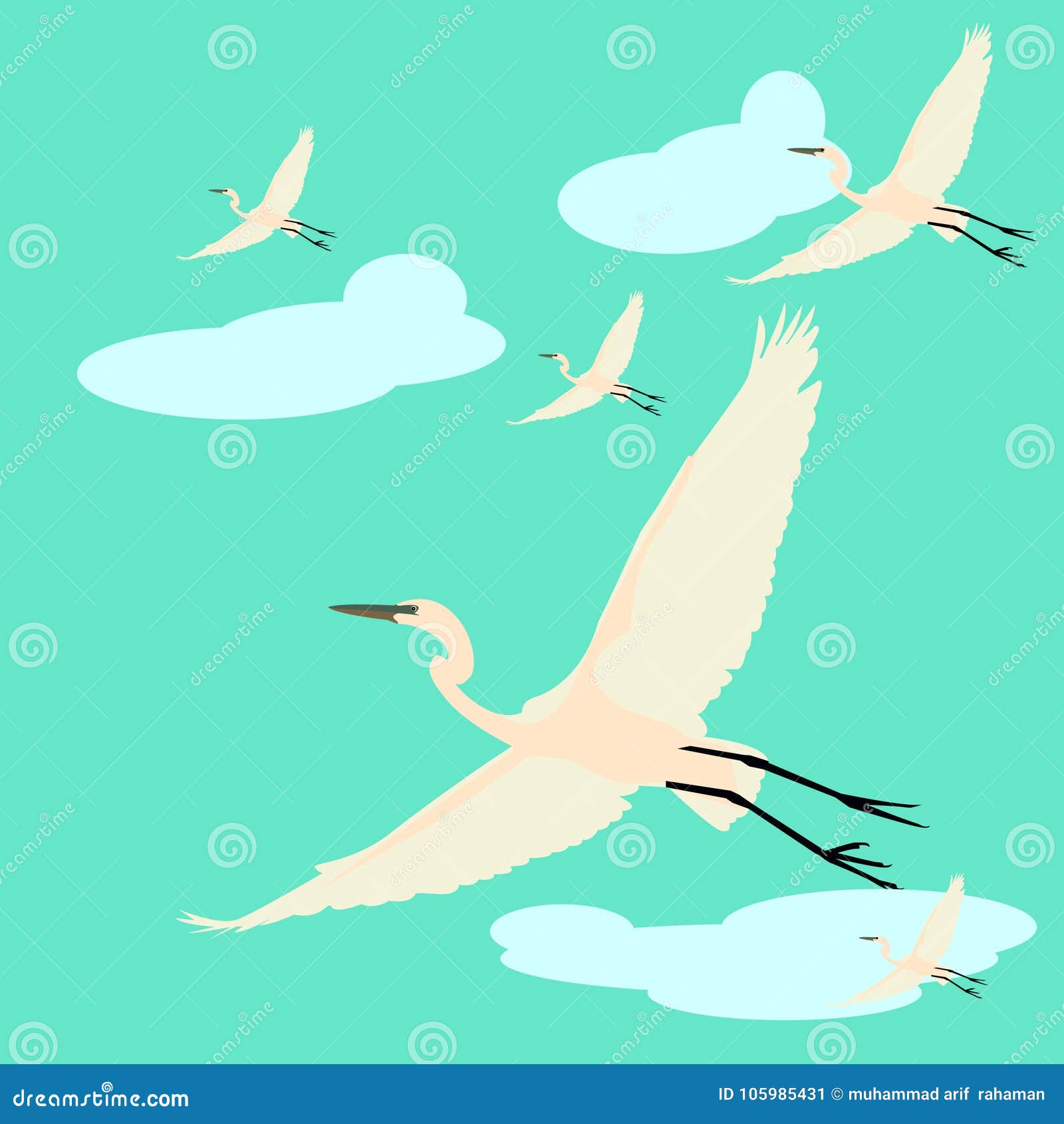 Crane Flying Side View Continuous Line Drawing Vector Illustration ...