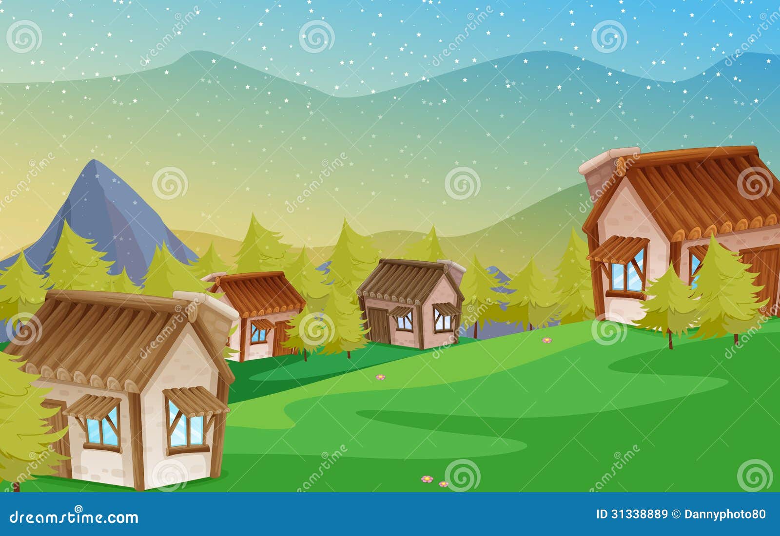 A colony of houses stock vector. Illustration of doors - 31338889