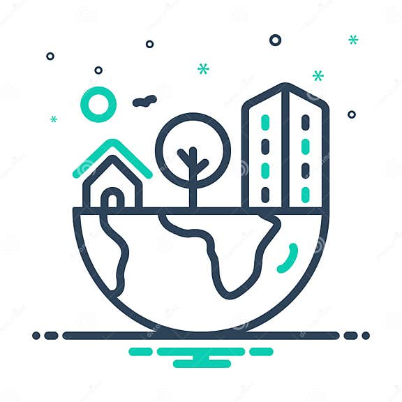 Mix Icon for Colony, Territory and Possession Stock Illustration ...