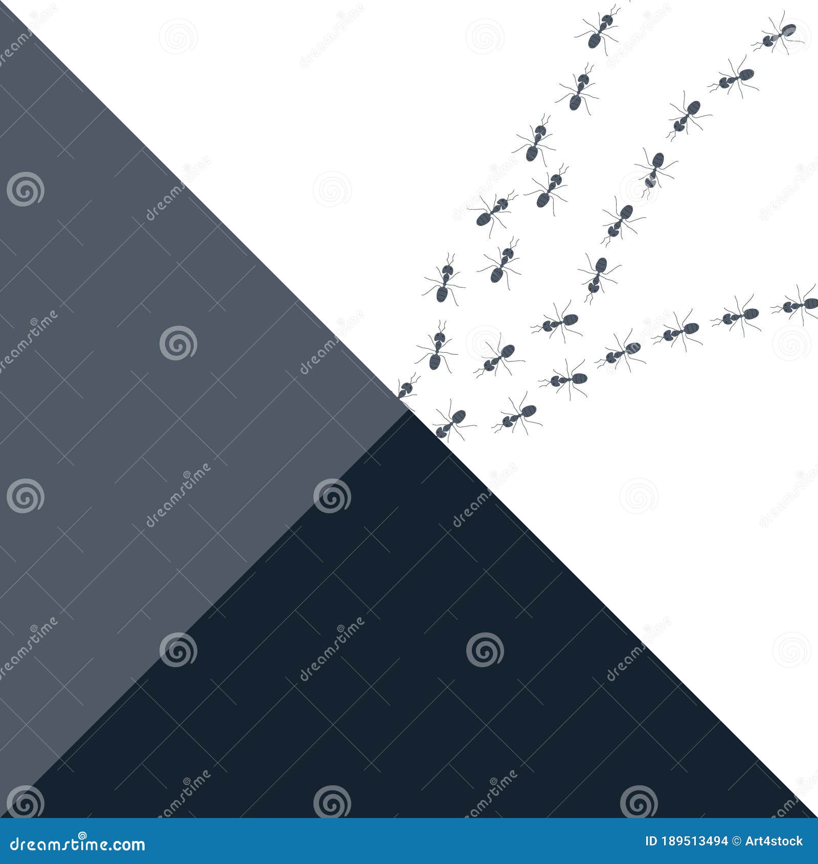 Colony of Marching Ants on Abstract Background Stock Vector ...