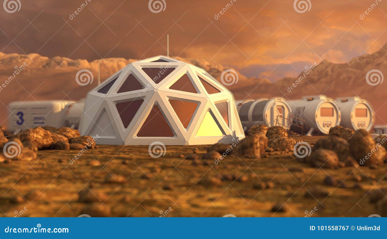 The Colony On Mars. Autonomous Life On Mars. 3D Rendering Royalty-Free ... The Colony On Mars. Autonomous Life On Mars. 3D Rendering Royalty-Free ...