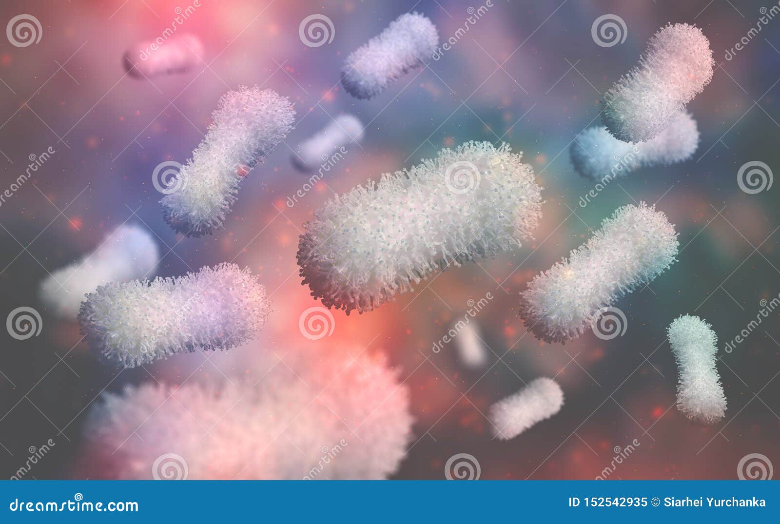 Colony Of Microorganisms Under Microscope. Viruses, Bacteria And ...