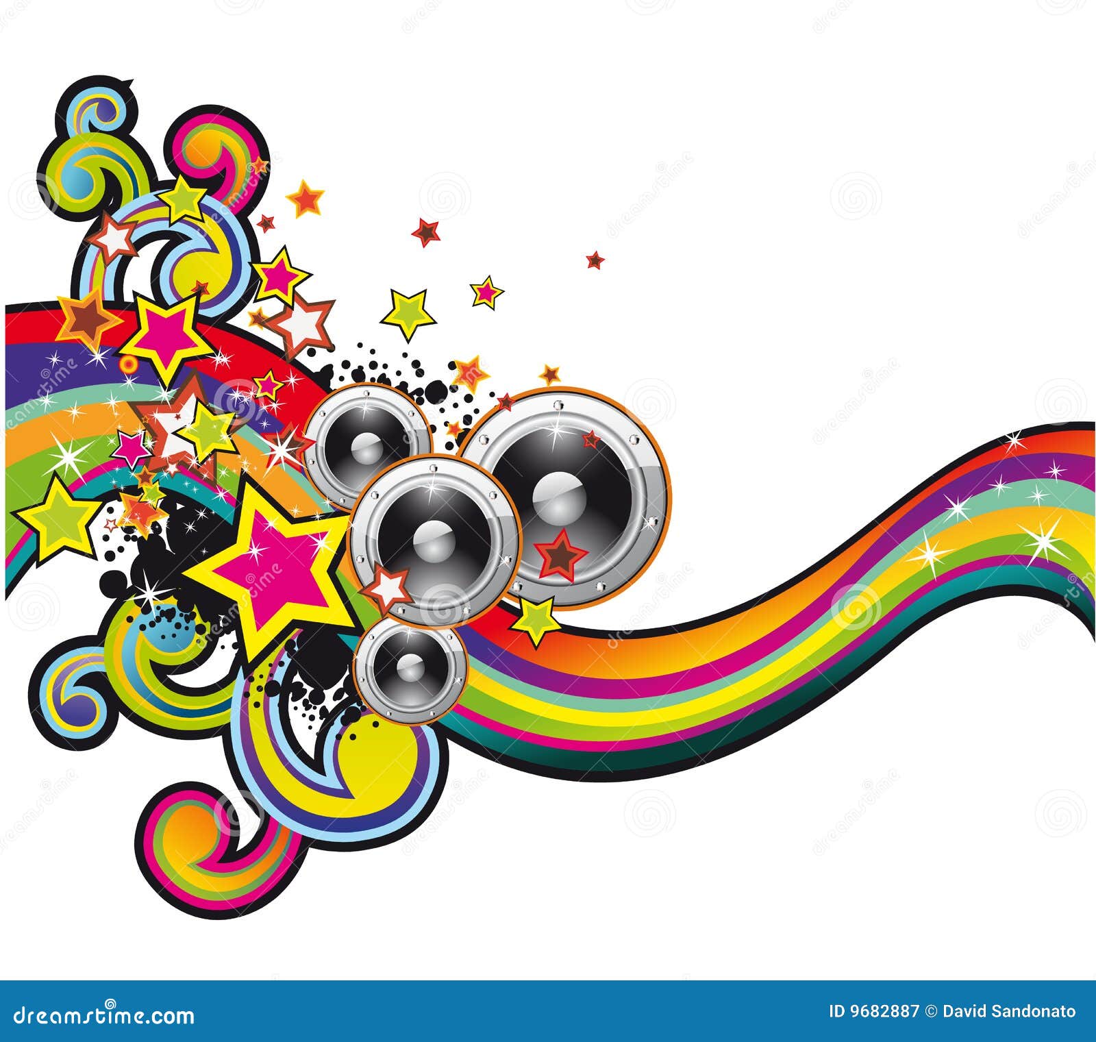 Coloorful Music Background stock vector. Illustration of rainbow - 9682887
