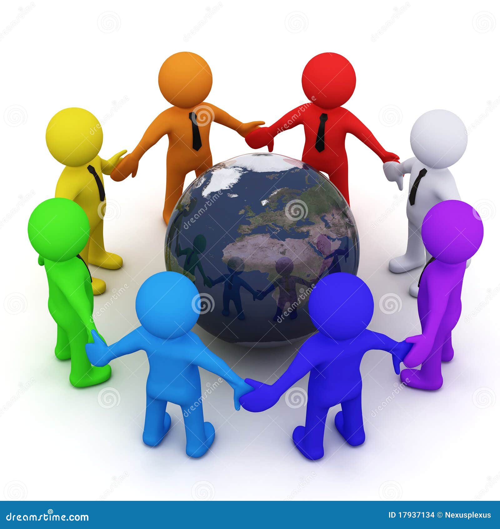 Color 3D men in a circle stock illustration. Illustration of business ...