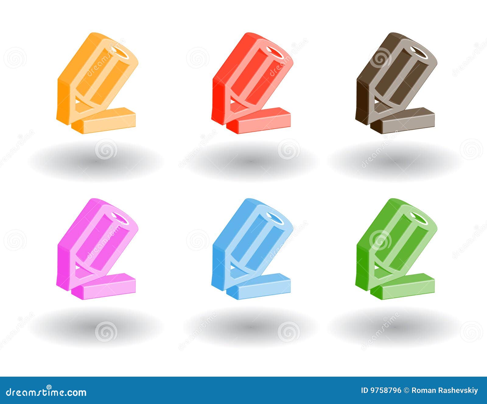 Color 3d Web Icons. Vector Illustration Stock Vector - Illustration of ...