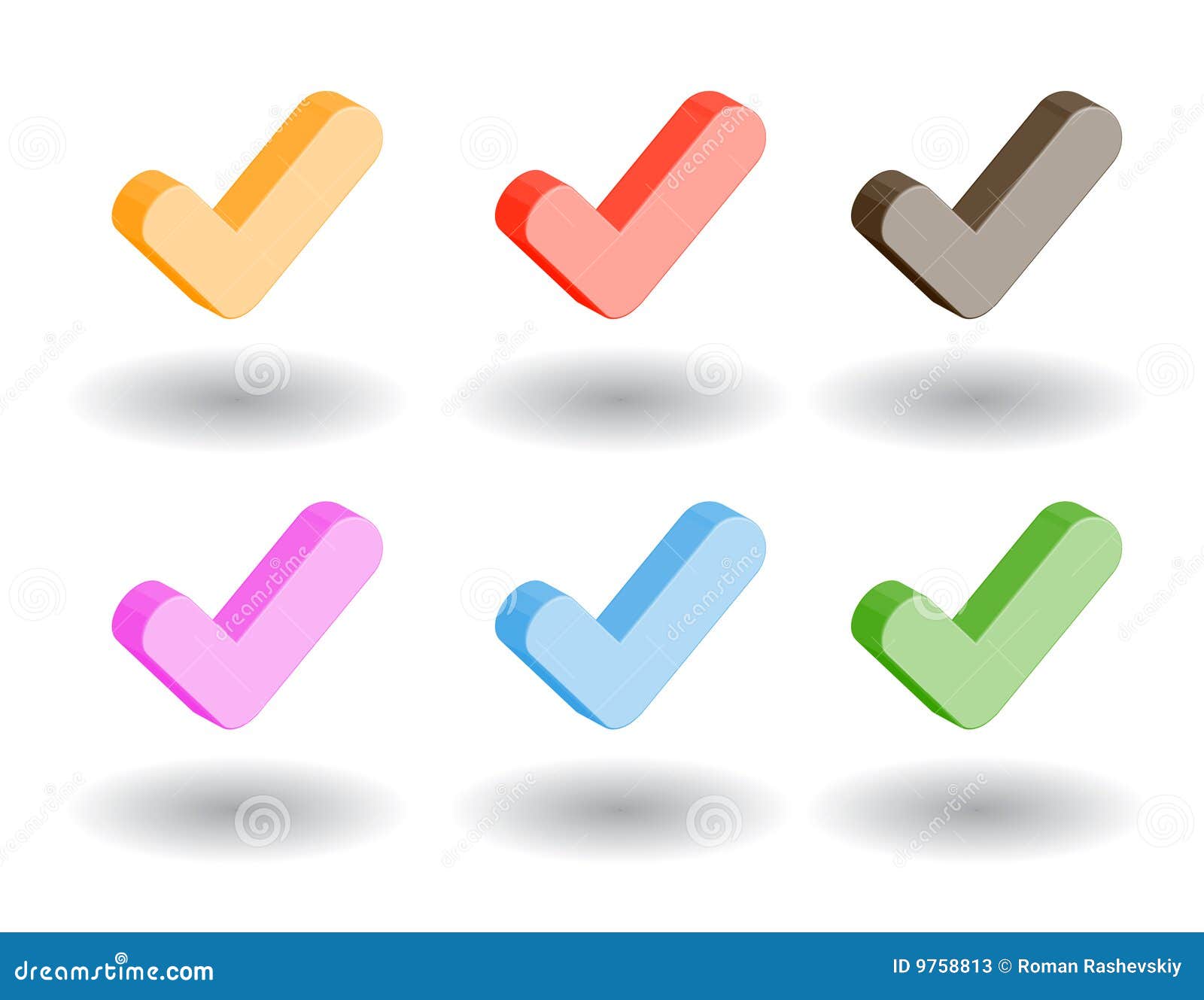 Color 3d Web Icons. Vector Illustration Stock Vector - Illustration of ...