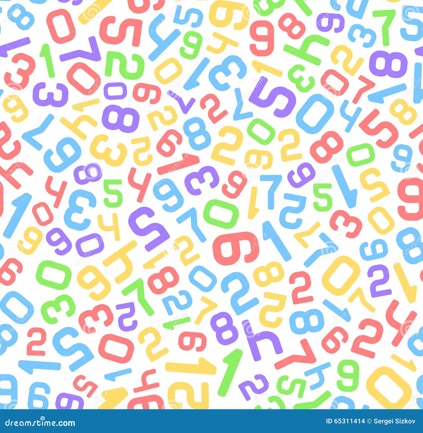 Color Abstract Background with Numbers. Seamless Stock Vector ...