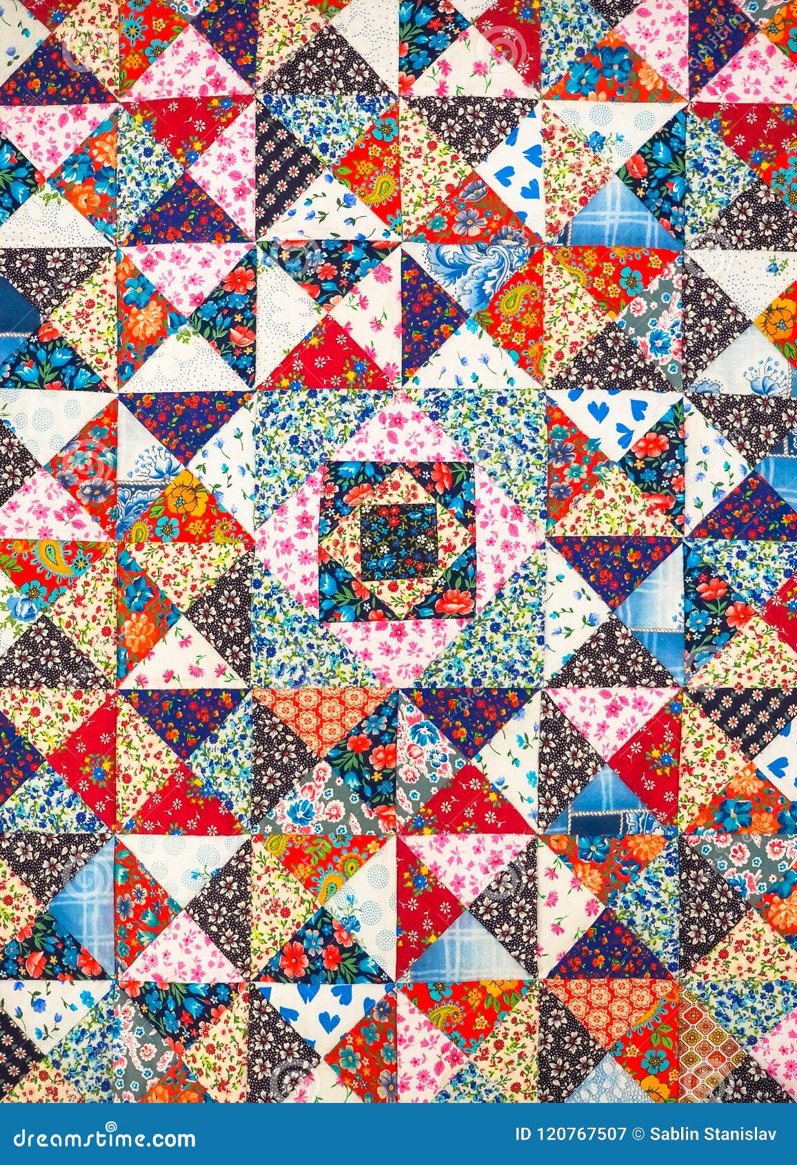 Color Abstract Background. Patchwork Handmade Ornament. Stock Image ...